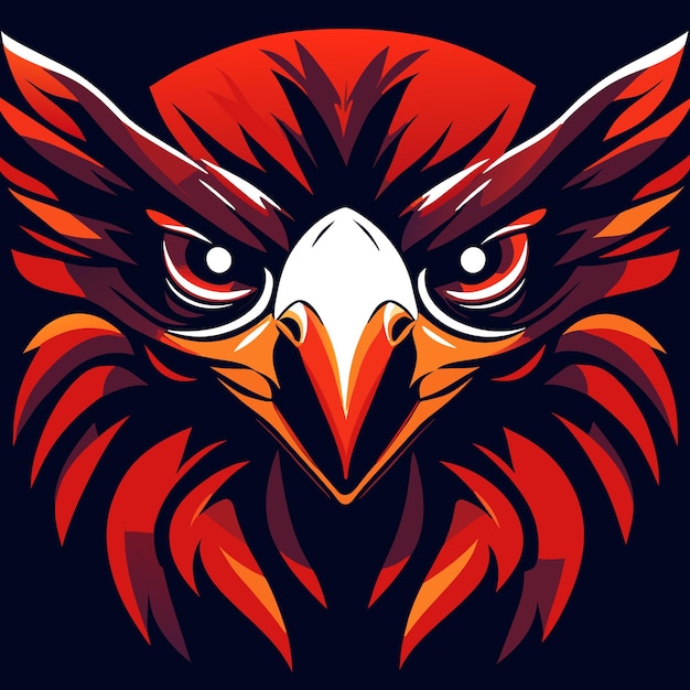Fierce Crimson Falcon: A Captivating Emblem of Power | Jiffy Designs