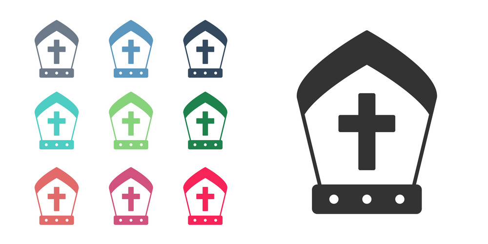 Black Pope Hat Icon Isolated On White Background. Christian Hat Sign ...