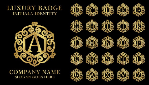 Regal Monogram Insignia: Ornate Gold Emblems for Luxury Branding ...