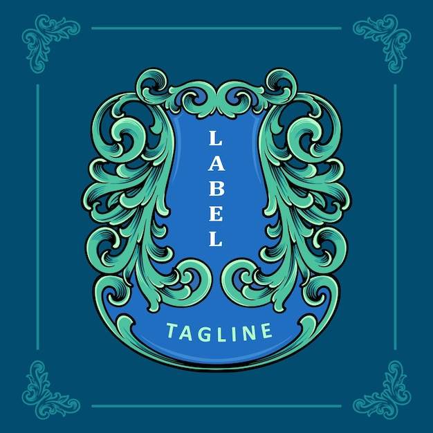 Elegant Flourished Label with Tagline | Jiffy Designs