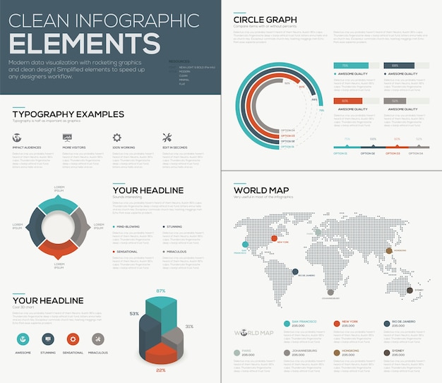 Vibrant Infographic Elements Showcasing Global Data Visualizations ...
