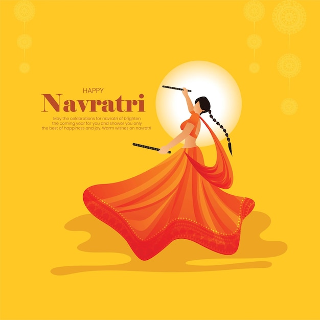 Graceful Dancer in Vibrant Navratri Celebration | Jiffy Designs