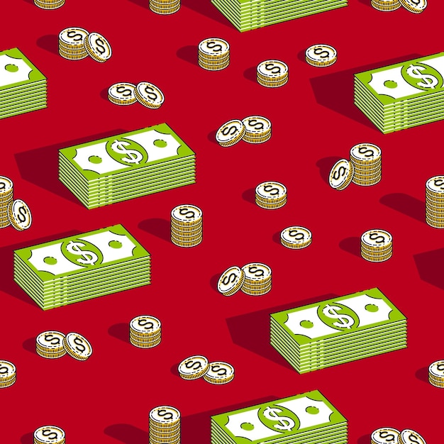 Vibrant Dollar Sign Graphic Elements Collection on Red Background ...