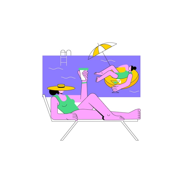 Vibrant Beach Scene with Relaxing Figure Under Umbrella | Jiffy Designs