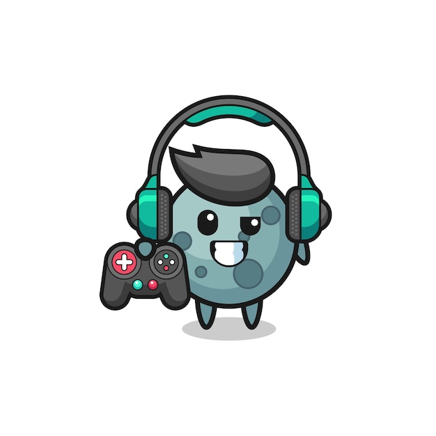 Cute Gaming Pebble Character with Headphones and Controller | Jiffy Designs