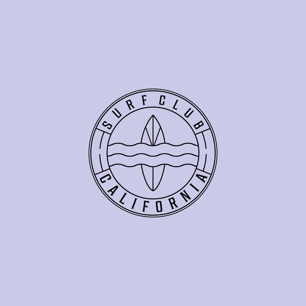 Iconic Surf Club Emblem with Minimalist Wave Design | Jiffy Designs