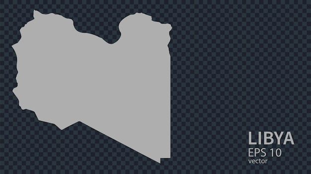 Silhouetted Outline of Libya on Checkered Background | Jiffy Designs