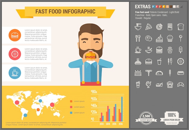 Vibrant Fast Food Infographic with Detailed Imagery | Jiffy Designs