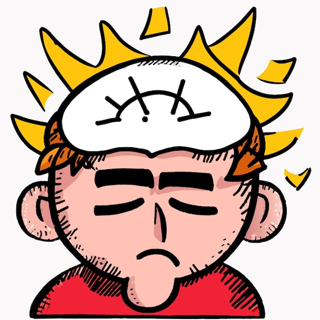 Whimsical Cartoon Face with Spiky Sun Hat | Jiffy Designs