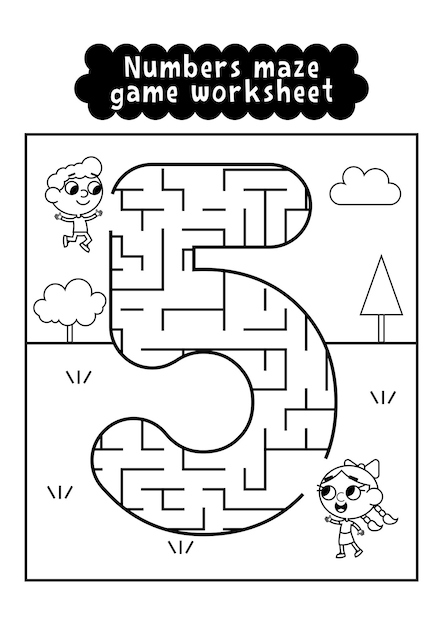 Playful Numbers Maze Game Worksheet for Kids | Jiffy Designs