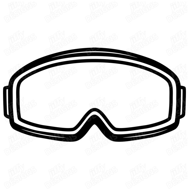Ski Goggles Silhouette with Bold Outline and Sleek Contours | Jiffy Designs