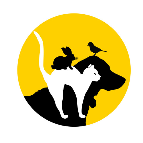 Pets Logo. Abstract Symbol Dog, Cat, Rabbit, Bird. Hand Drawing. Not Ai ...