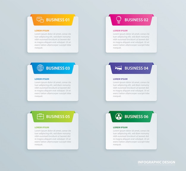 Vibrant Business Infographic Cards with Colorful Icons | Jiffy Designs