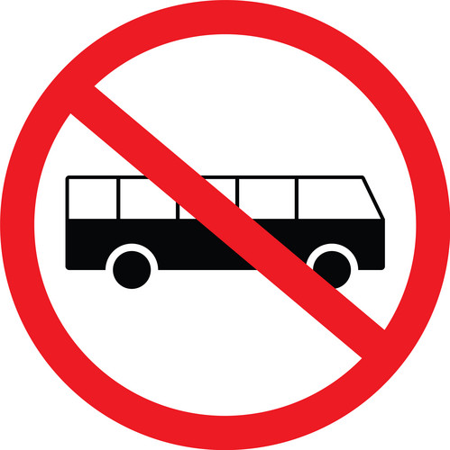No Bus Sign, Traffic Sign, No Parking Sign. Prohibit Sign. Vector ...