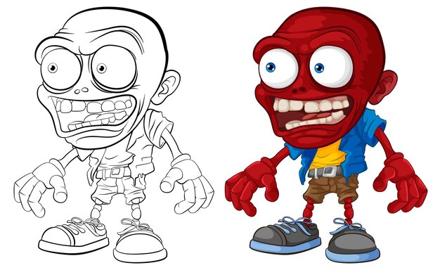 Comical Cartoon Characters with Exaggerated Features and Expressions ...