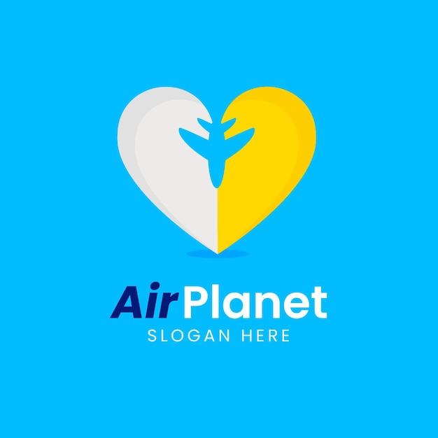Vibrant Heart-Shaped Emblem for Air Planet Brand | Jiffy Designs