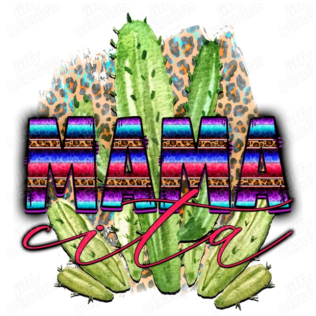 'Nana' Vibrant Southwestern-Inspired Design with Cacti and Leopard ...