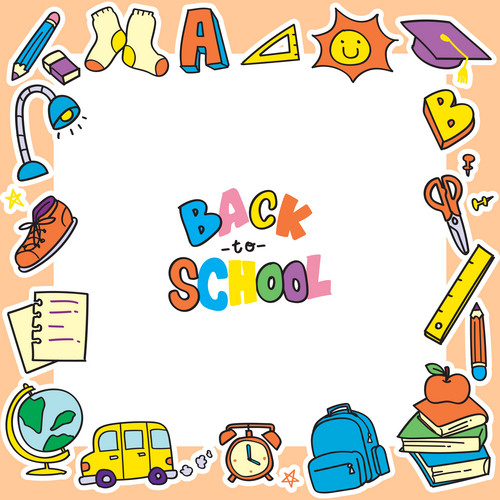 Back To School Doodle Background, Clip Art Frame | Jiffy Designs