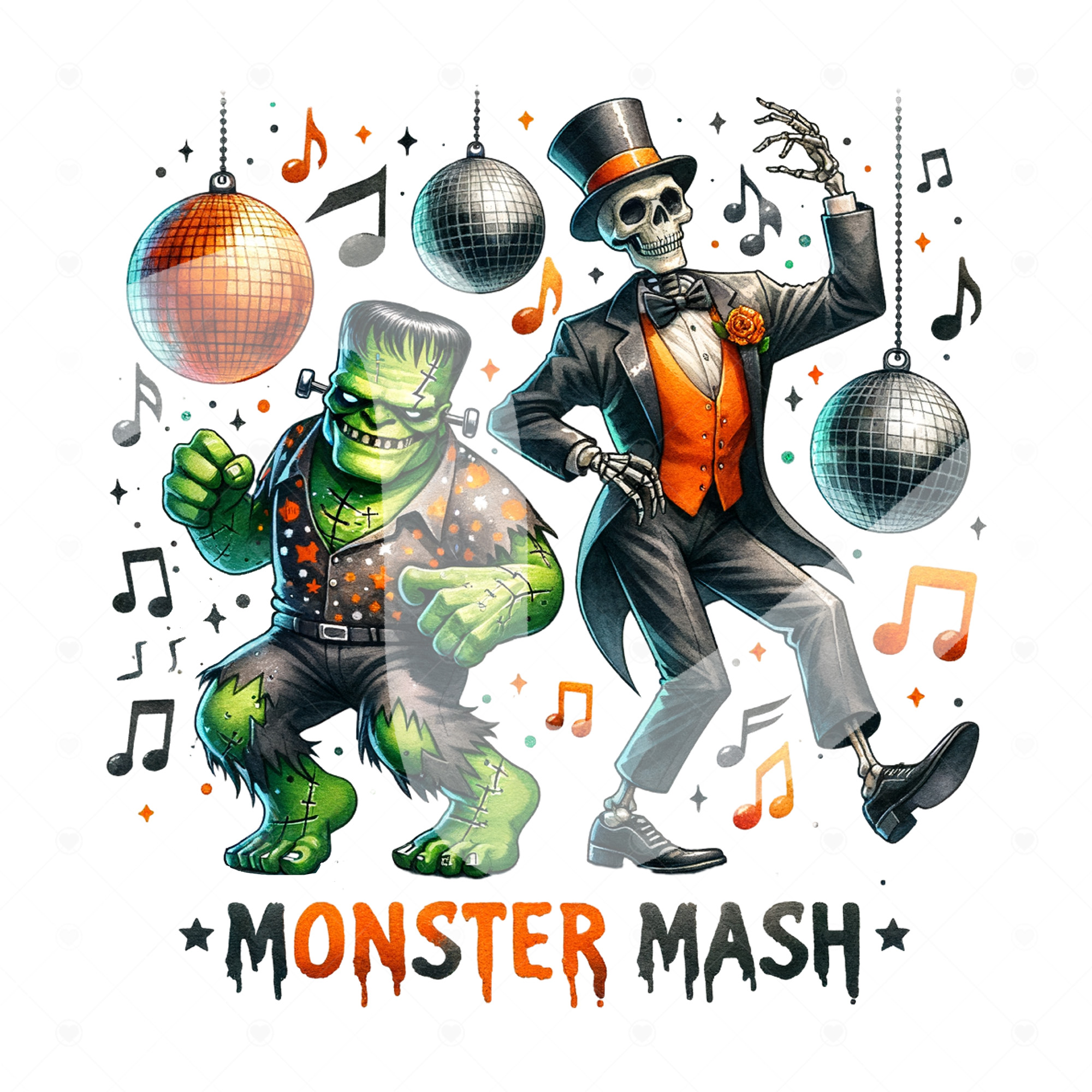 'Monster Mash' Featuring Frankenstein's Monster and Skeleton Dancing ...