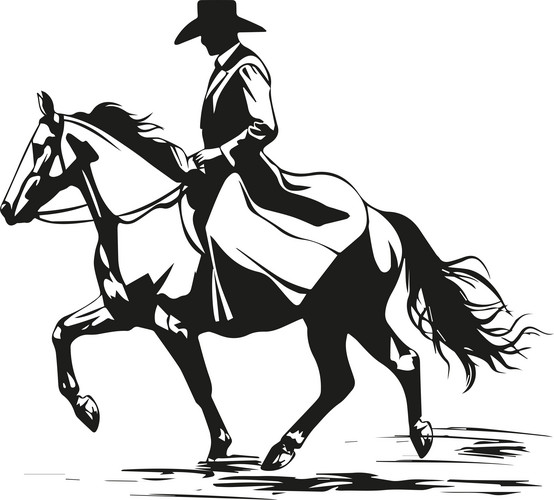 Vector Illustration Of A Horse Rider In A Hat, Traditional Argentinian ...