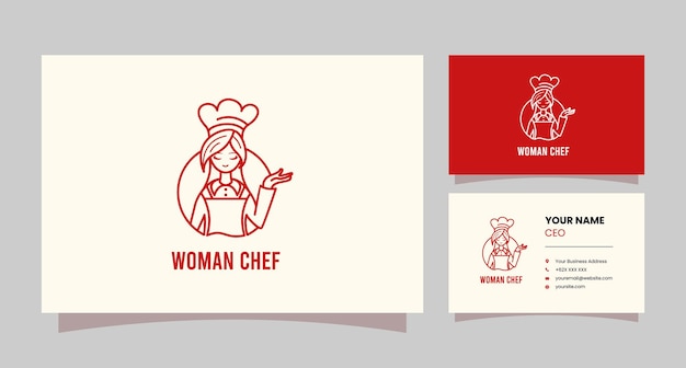 Stylized Woman Chef Emblem and Business Card Design | Jiffy Designs