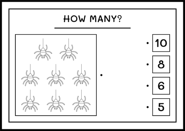 Counting Creepy Crawly Critters: A Spooky Spider-Filled Image | Jiffy ...