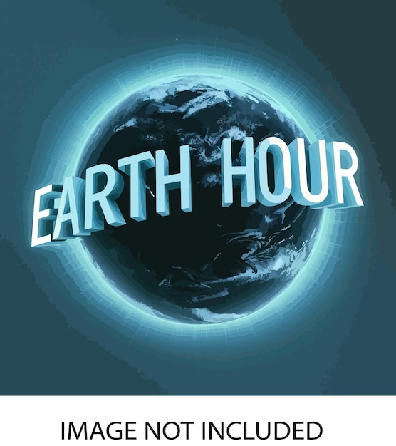 Glowing Earth Hour Logo Highlighting Global Conservation Efforts ...