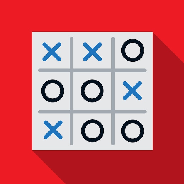Playful Tic-Tac-Toe Grid on Vibrant Red | Jiffy Designs