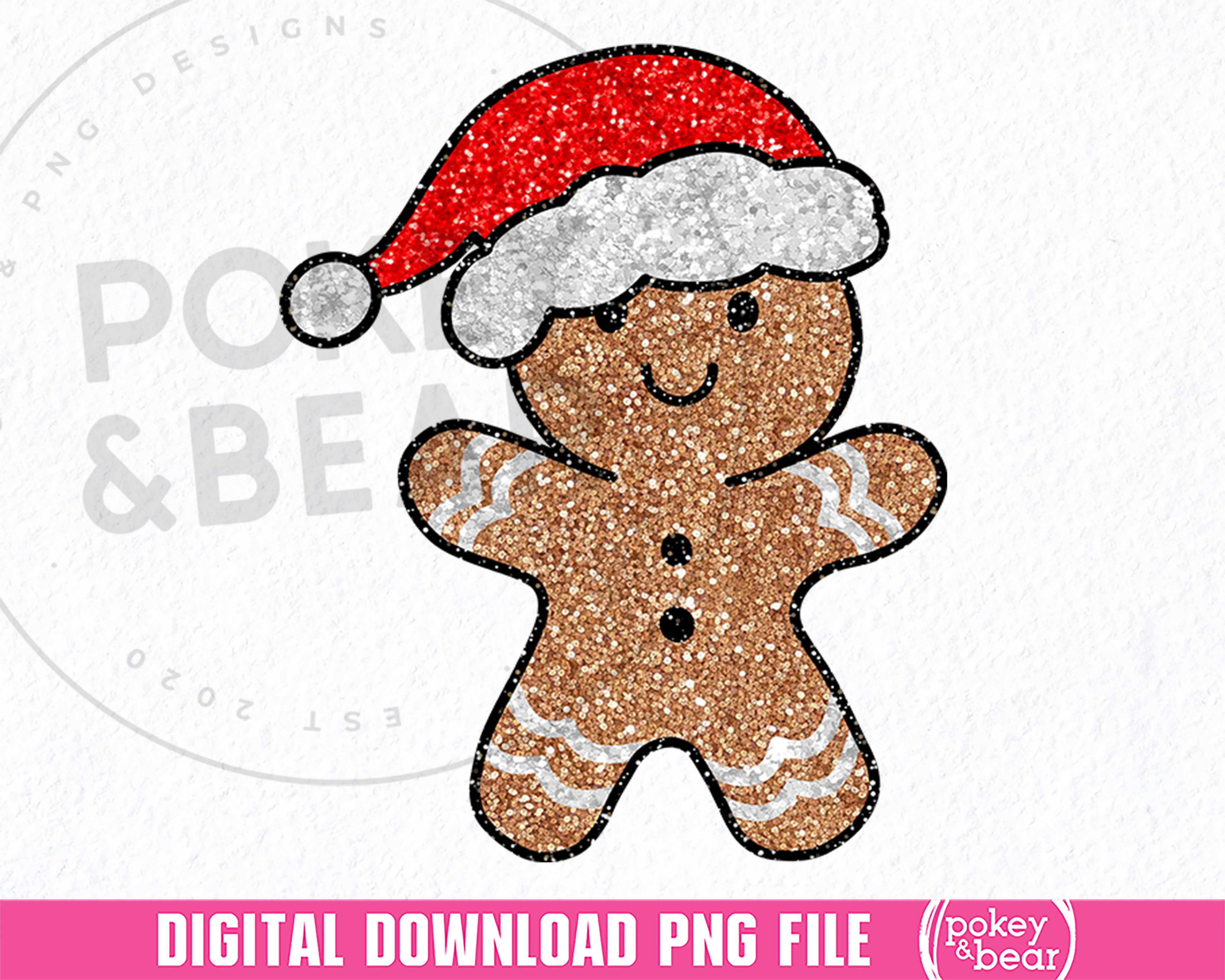 Glitter Gingerbread Man Png Sublimation Design Glitter Christmas Png ...