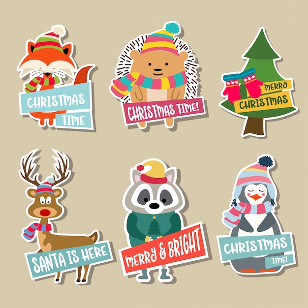 Vibrant Christmas Sticker Collection Featuring Festive Icons and ...