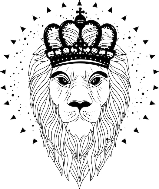 Majestic Lion Ruler with Regal Crown and Intricate Design | Jiffy Designs