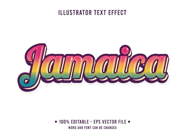 Vibrant Jamaican Text with Tropical Color Gradient | Jiffy Designs