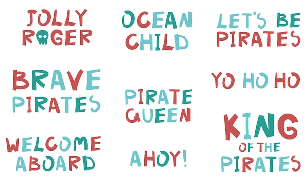 Vibrant Pirate-Themed Typographic Collection with Playful Lettering ...