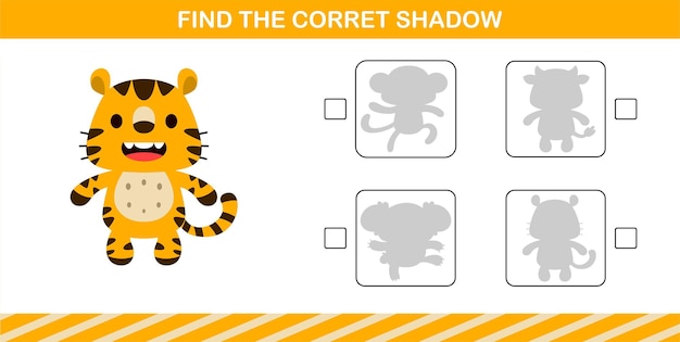 Adorable Cartoon Tiger Finds Its Matching Shadow | Jiffy Designs