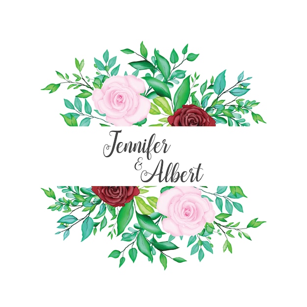 Elegant Floral Frame with Couple's Names | Jiffy Designs
