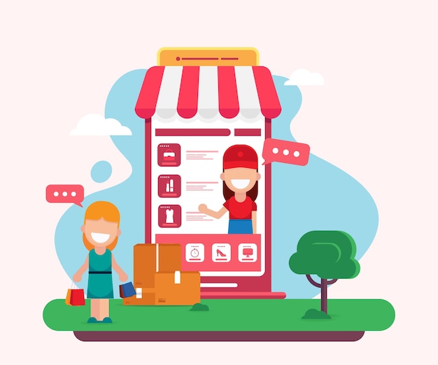 Colorful Mobile App Storefront with Friendly Customers | Jiffy Designs