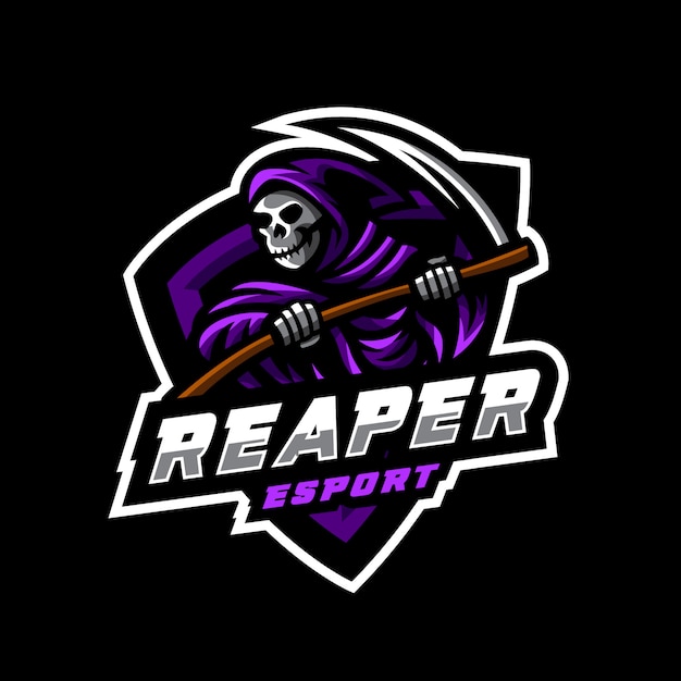Fierce Reaper Mascot Logo with Scythe and Shield | Jiffy Designs