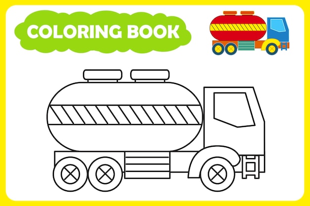 Vibrant Tanker Truck: A Coloring Book Adventure | Jiffy Designs