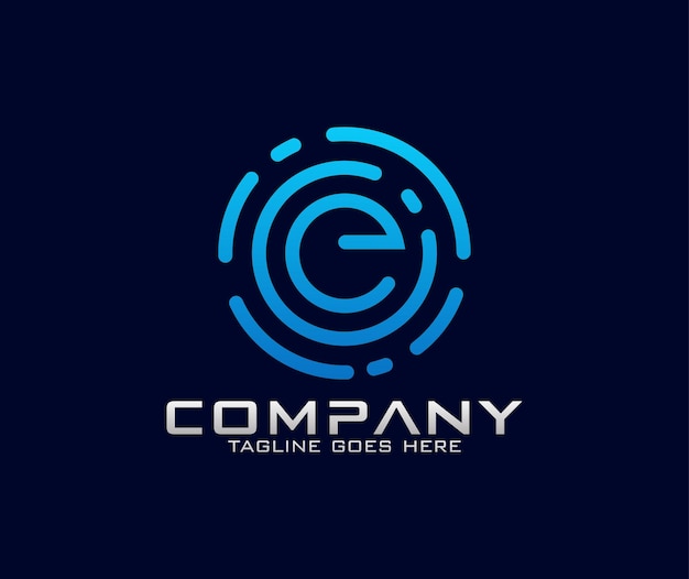 Sleek Circular Tech Logo with Vibrant Neon-Blue Accents | Jiffy Designs