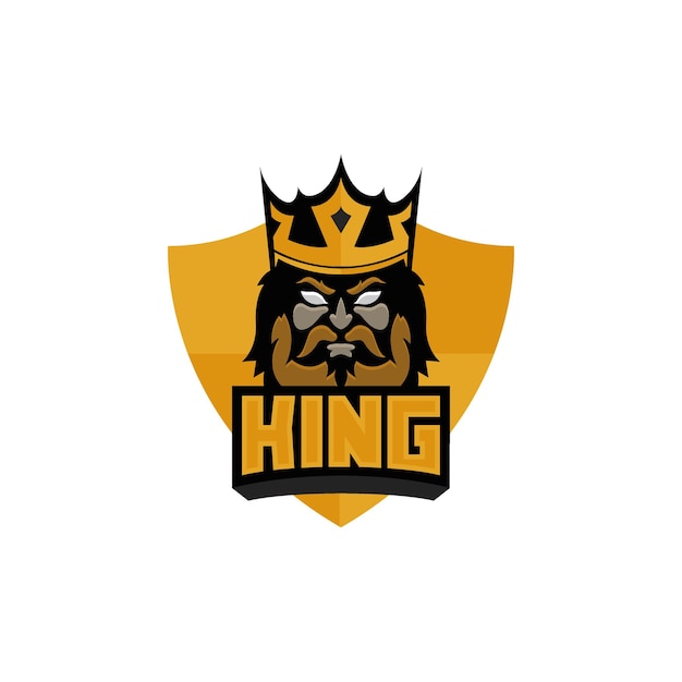 Majestic King Emblem with Regal Crown and Fierce Expression | Jiffy Designs
