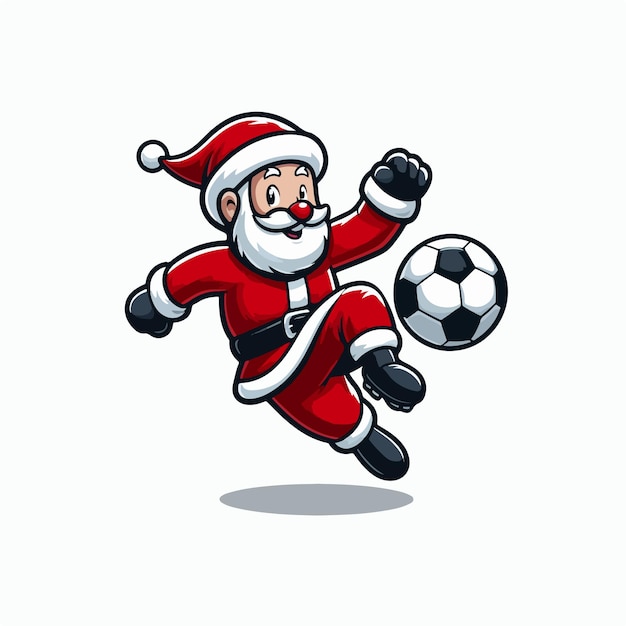 Jolly Santa Dribbling a Soccer Ball | Jiffy Designs