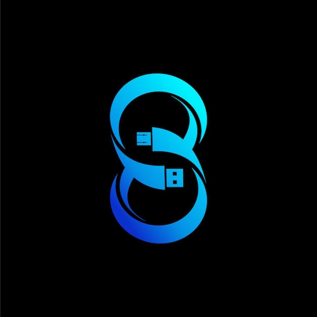 Sleek Blue Infinity Symbol with Minimalist Tech Motif | Jiffy Designs