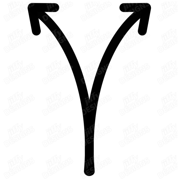 Diverging Arrows Symbol with Sleek Black Lines and Upward Trajectory ...