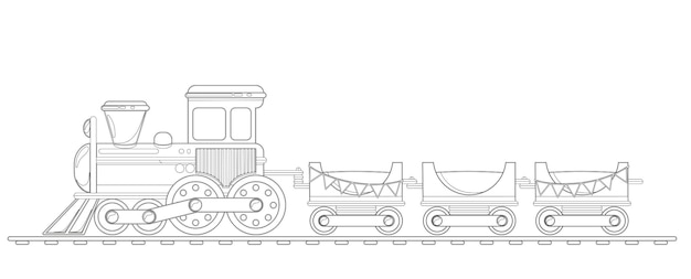Whimsical Train with Playful Carriages on Tracks | Jiffy Designs