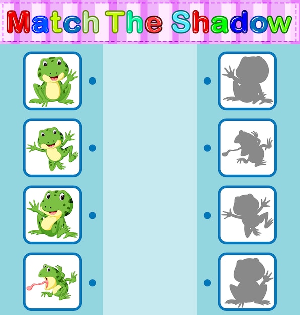 Adorable Frog Shadow Matching Game for Kids | Jiffy Designs