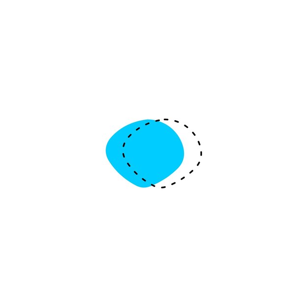 Vibrant Blue Elliptical Shape with Dotted Outline | Jiffy Designs