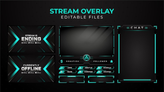 Sleek and Customizable Stream Overlay with Vibrant Accents | Jiffy Designs