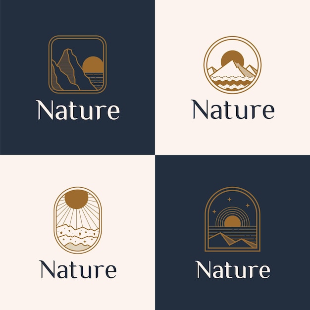 Captivating Nature-Inspired Emblem Collection with Diverse Landscapes ...