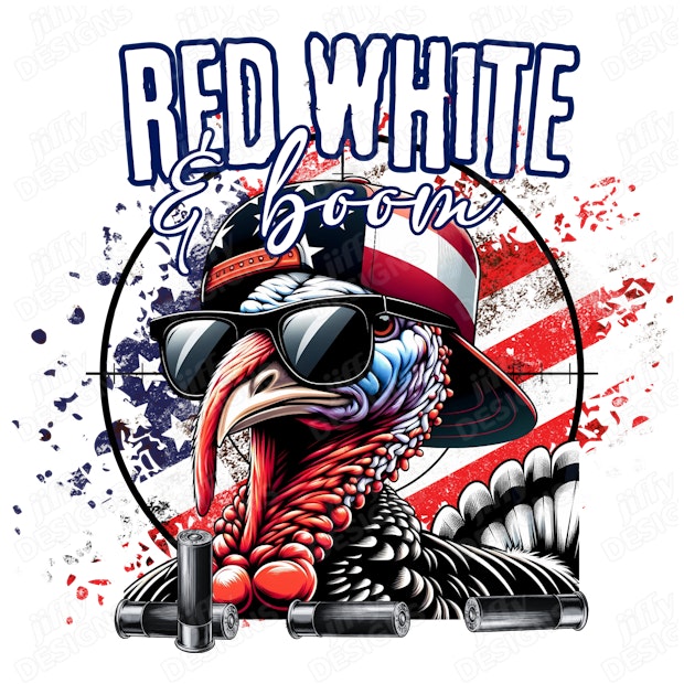 'Red White & Boom' Patriotic Eagle with American Flag Motif | Jiffy Designs