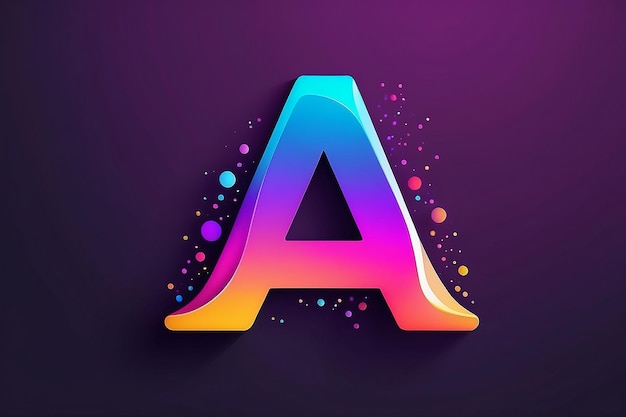 Vibrant Gradient Letter A with Shimmering Particles | Jiffy Designs